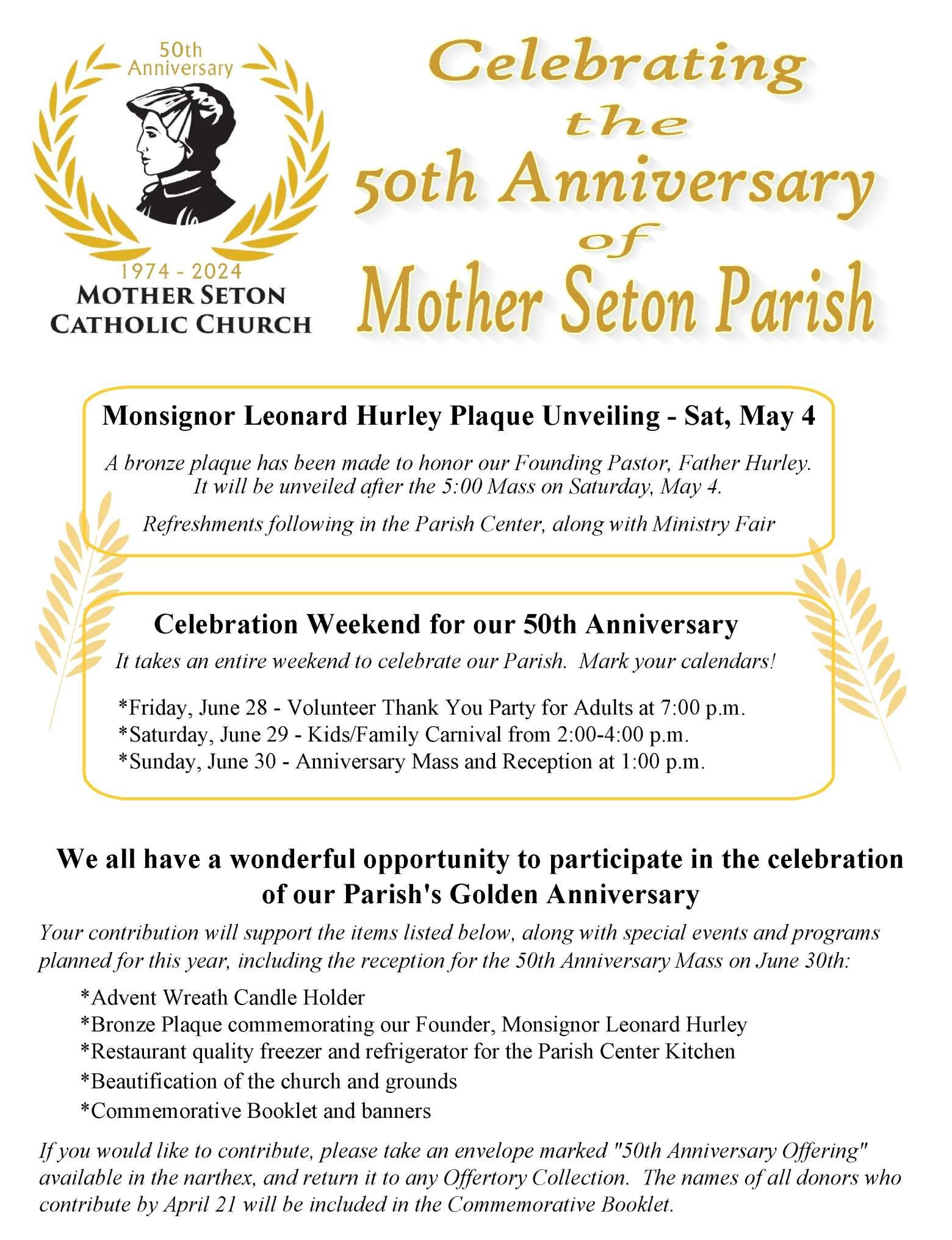 A Message From the Pastor – Mother Seton Catholic Church