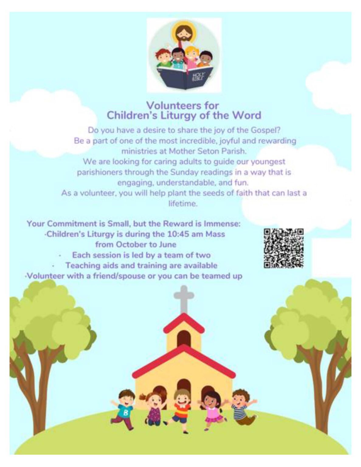 Children’s Liturgy of the Word Volunteers – Mother Seton Catholic Church